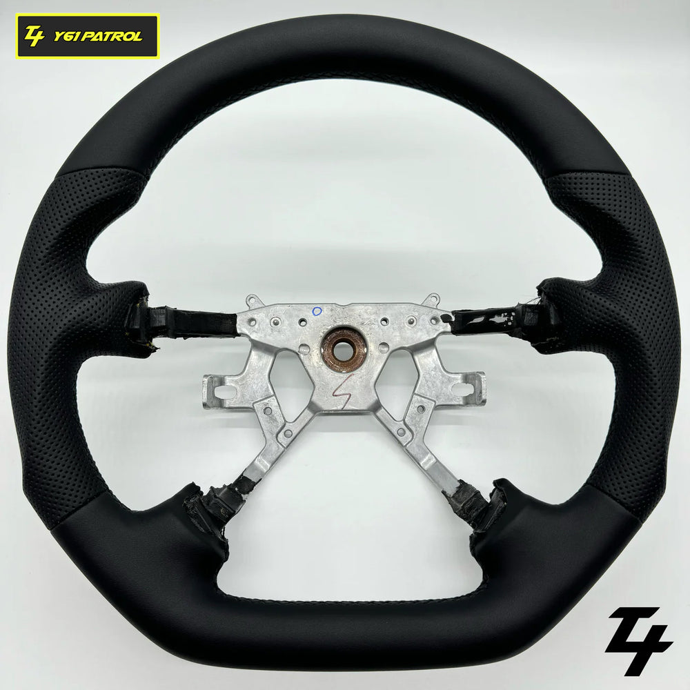 NISSAN PATROL GU Y61 PREMIUM STEERING WHEEL - FULL GENUINE LEATHER